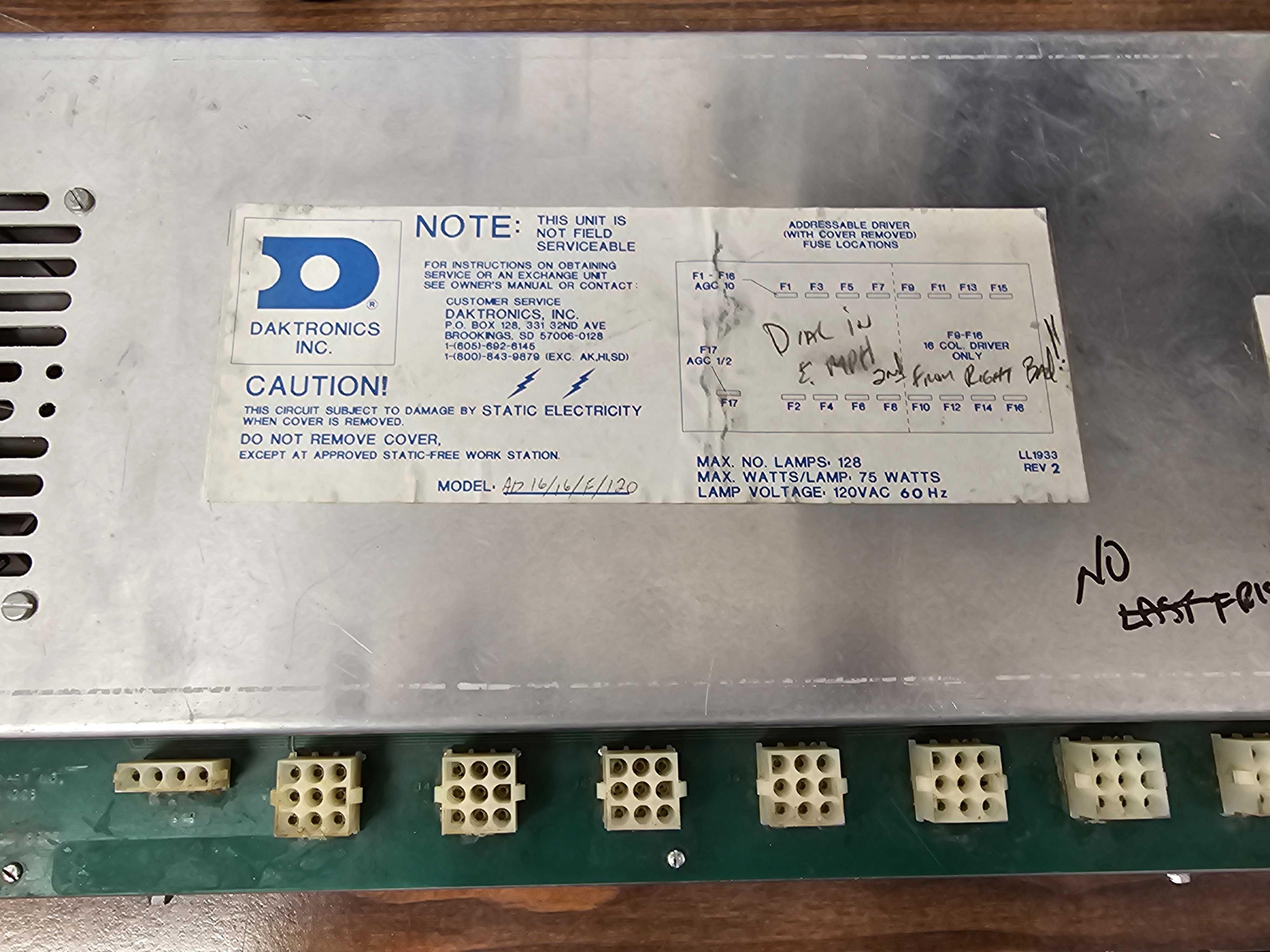 Daktronics AD 16/16/F/120 Display Controller Daktronics AD 16/16/F/120 ...