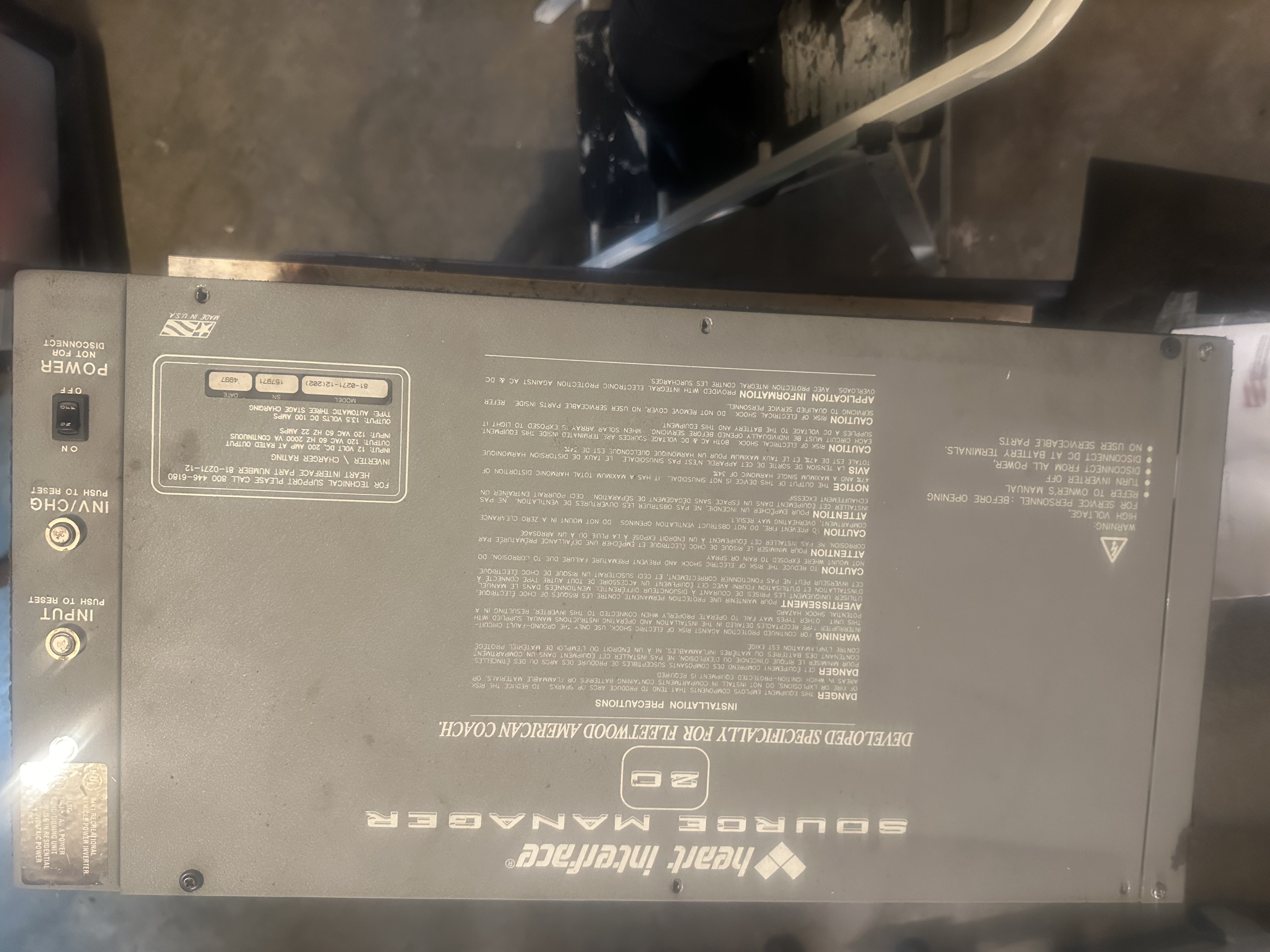 Heart Interface 82-0271-12-202 Source Manager 20 inverter Heart ...