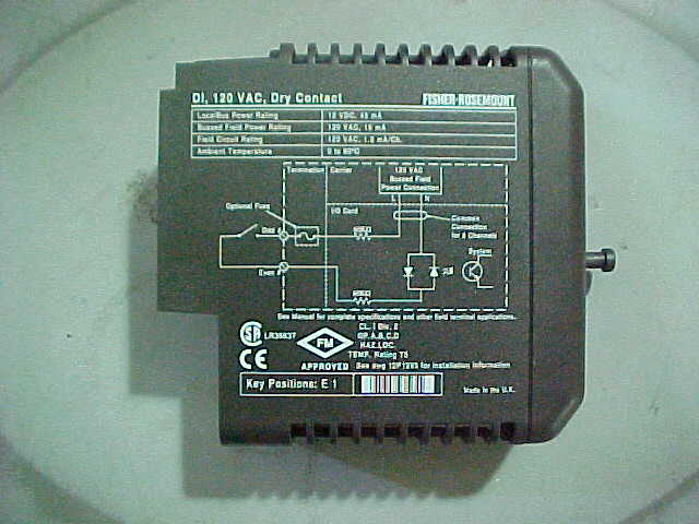 Fisher-Rosemount DI 120VAC Dry Contact 12P0552X122 Dry Contactor Fisher ...